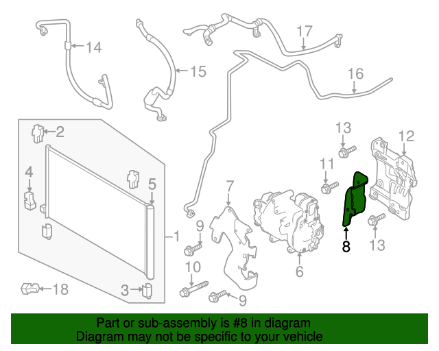 11915-4BC0A - Compressor Assembly Bracket 2017-2019 Nissan Rogue ...