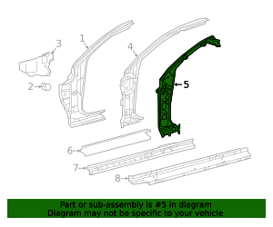 2016-2023 Toyota Tacoma Inner Pillar 61014-04030 | Toyota Parts Express