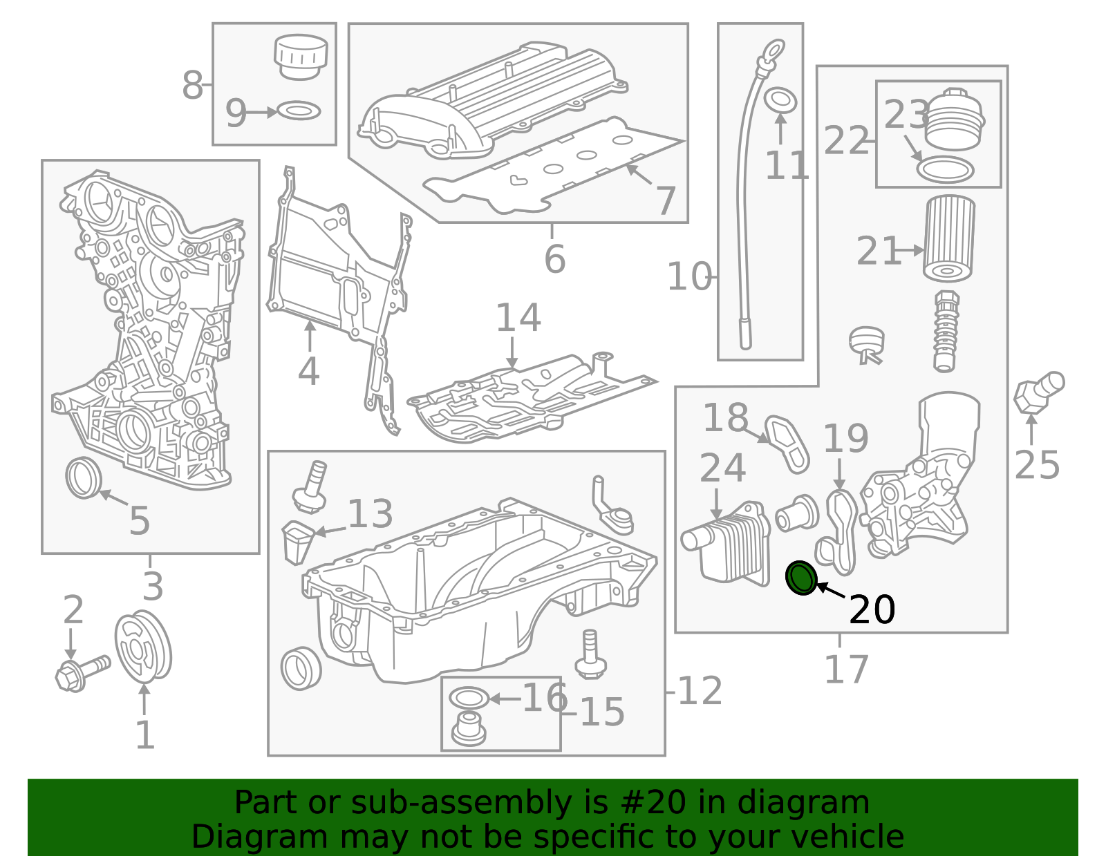 2013-2020 GM Engine Oil Cooler Inlet Pipe Seal 25195783 GM ...
