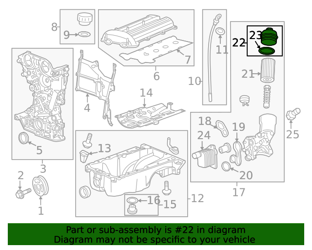 2013-2020 GM Engine Oil Filter Cap and Seal 25195776 GM | GMPartsDirect.com
