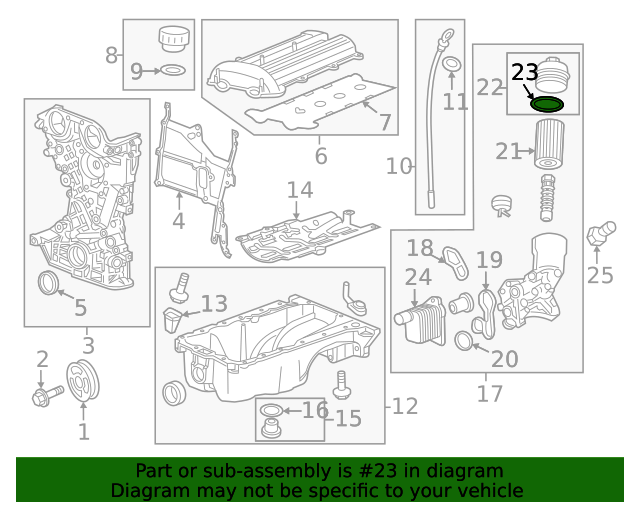 2013-2020 GM Oil Filter Cap Seal 25195777 GM | GMPartsDirect.com