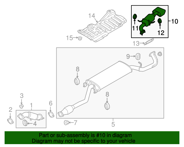 28710-4Z400 - Rear Muffler - 2017-2018 Hyundai Santa Fe Sport | World ...