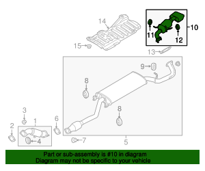 28710-4Z400 - Exhaust Pipe 2017-2018 Hyundai Santa Fe Sport ...