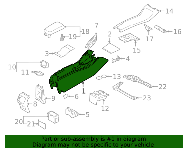 2019-2020 Volvo XC40 Console Housing 32226486 | TascaParts.com