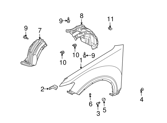 2003-2008 Infiniti Fender Liner 63843-CG000 | INFINITI Parts ...