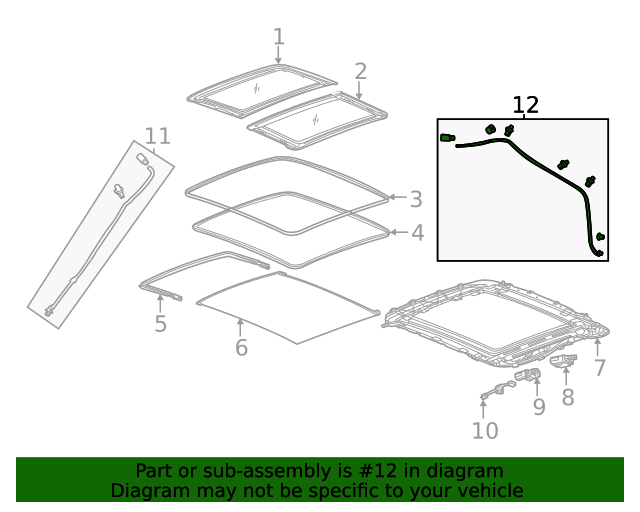 2021-2022 Chevrolet Trailblazer Rear Passenger Side Sunroof Drain Hose ...