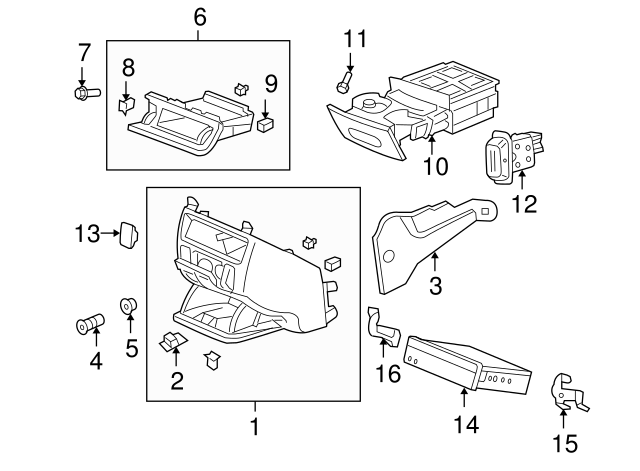 77230-SHJ-A03ZD - Holder Front *YR239L* - 2007 Honda Odyssey | Honda ...