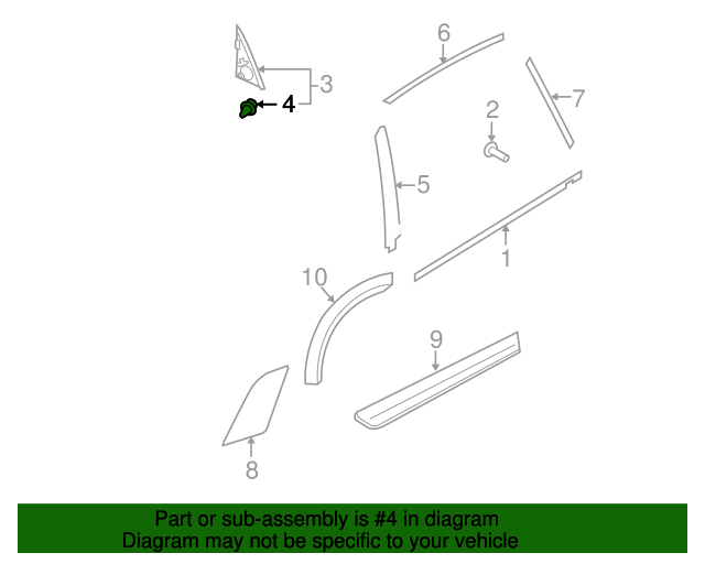 2005-2014 Subaru Rocker Panel Molding Clip 909130007 | TascaParts.com