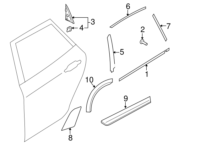 2005-2014 Subaru Rocker Panel Molding Clip 909130007 | TascaParts.com
