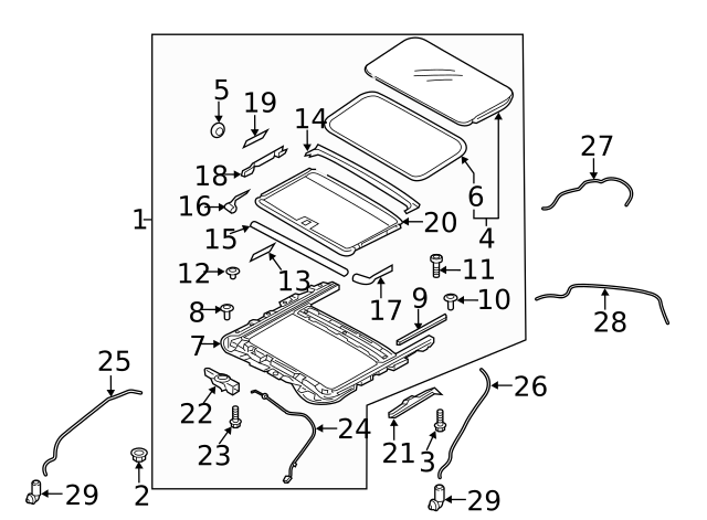 2017-2022 Genesis G90 Deflector Assembly Sunroof 81641-D2000 | QuirkParts