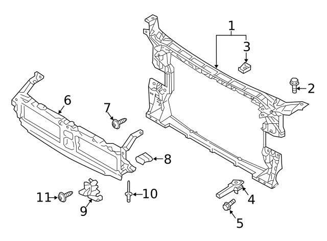 8W0-805-594-E - Radiator Support Panel 2017-2024 Audi | AutoNationParts.com