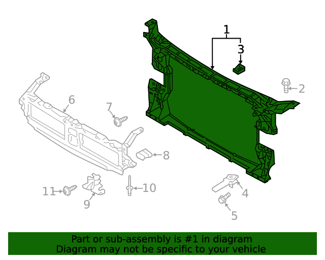 8W0-805-594-E - Radiator Support Panel 2017-2024 Audi | AutoNationParts.com