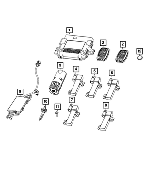 5066241AB - Key fob battery CR2032 2004-2024 Mopar | Mopar Wholesale Parts