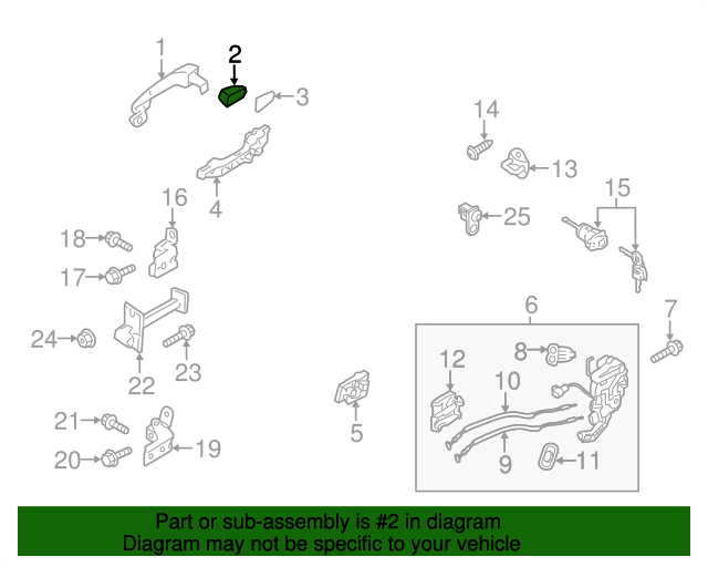 2011-2016 Kia Optima Exterior Door Handle Cover 82662-2T000 | Kia Parts ...