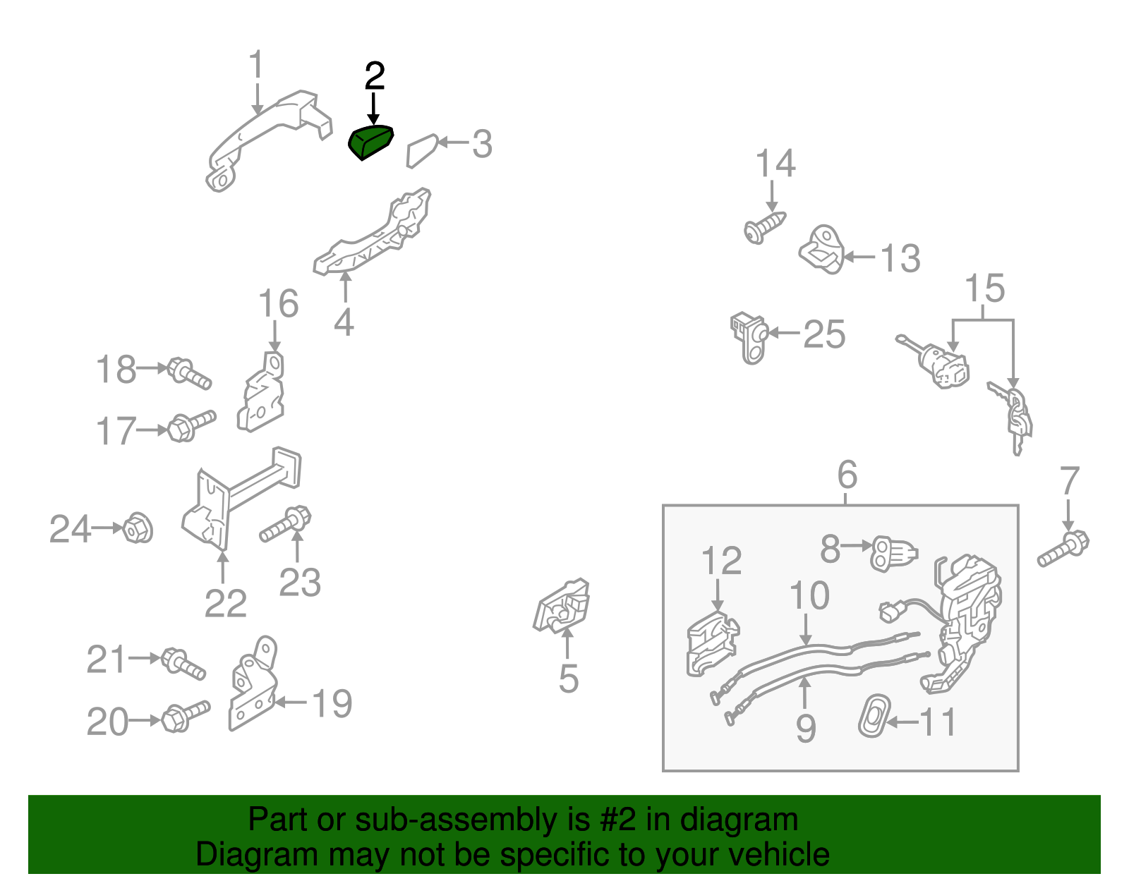 2011-2016 Kia Optima Exterior Door Handle Cover 82662-2T000 | Kia Parts ...