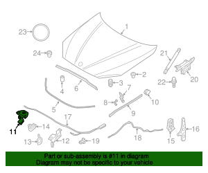 51-23-2-990-367 - Hood catch 2013-2015 BMW X1 | AutoNationParts.com