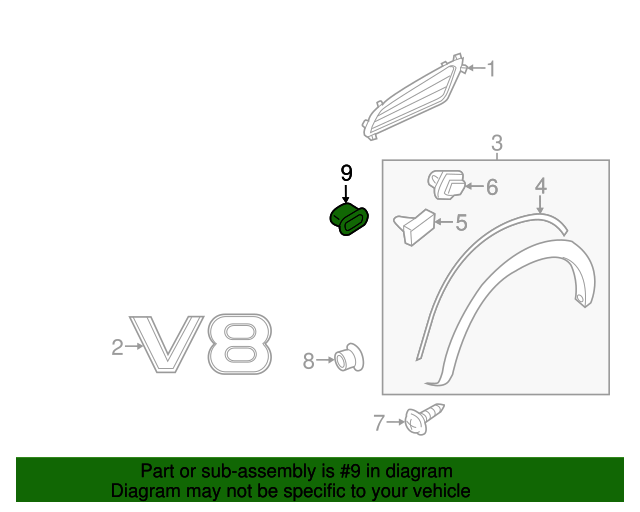 2011-2023 Nissan Wheel Opening Molding Grommet 76848-JG00A | Nissan ...