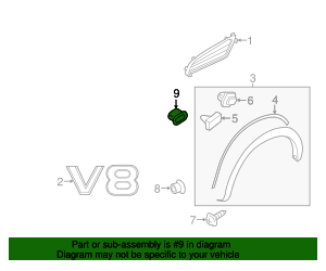 2011-2024 Nissan Wheel Opening Molding Grommet 76848-JG00A | Nissan ...