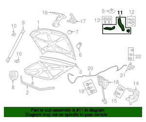 2008-2017 GM Passenger Side Hood Hinge with Washer and Rivet 92259404 ...