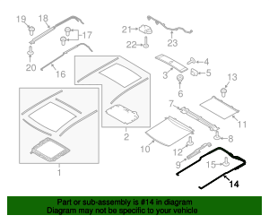 Ford AE9Z-78502C22-A - Frame Sliding Roof Panel Ope - 2010-2019 Lincoln ...