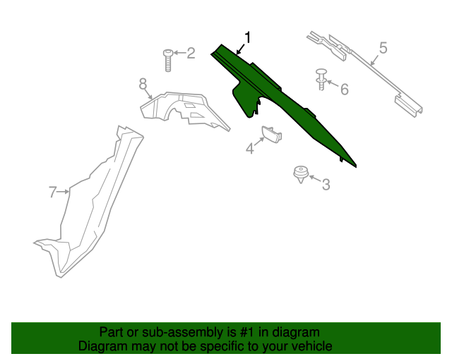 51438038174 - 2011-2016 BMW Upper Quarter Trim (51-43-8-038-174) | BMW ...