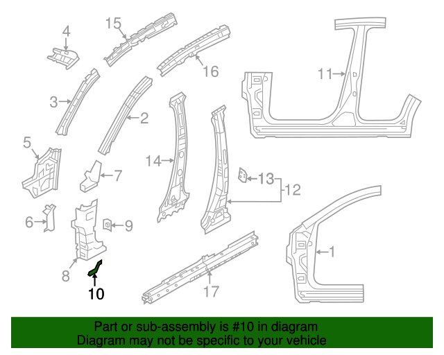 2013-2016 Mazda CX-5 Reinforced Panel Support Bracket KD53-70-21YA ...