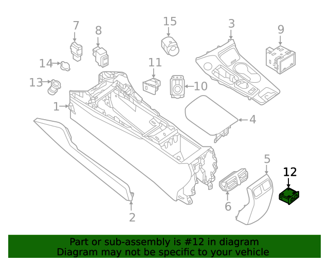 2019-2020 Nissan Auxiliary Outlet 284H3-9DJ0A | TascaParts.com