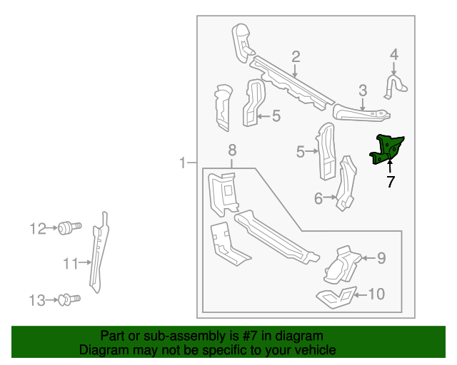2007-2012 Lexus ES350 Radiator Support Bracket 52142-33090 ...