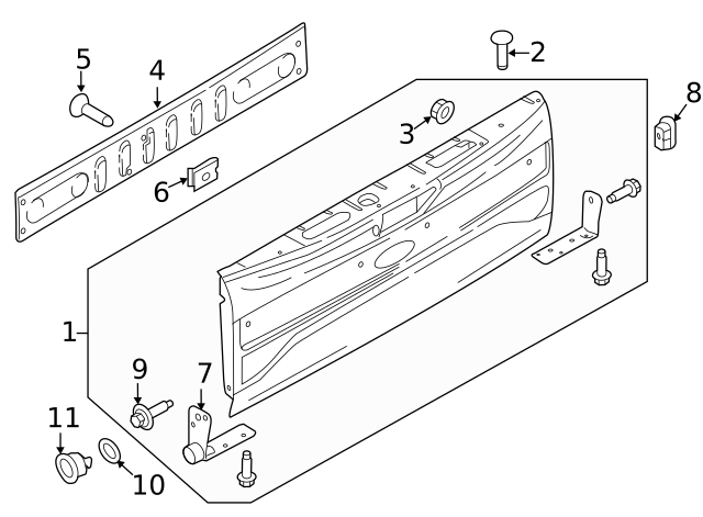Genuine OEM Ford Part - Tail Gate ML3Z-9940700-J | Genuine OEM Ford ...