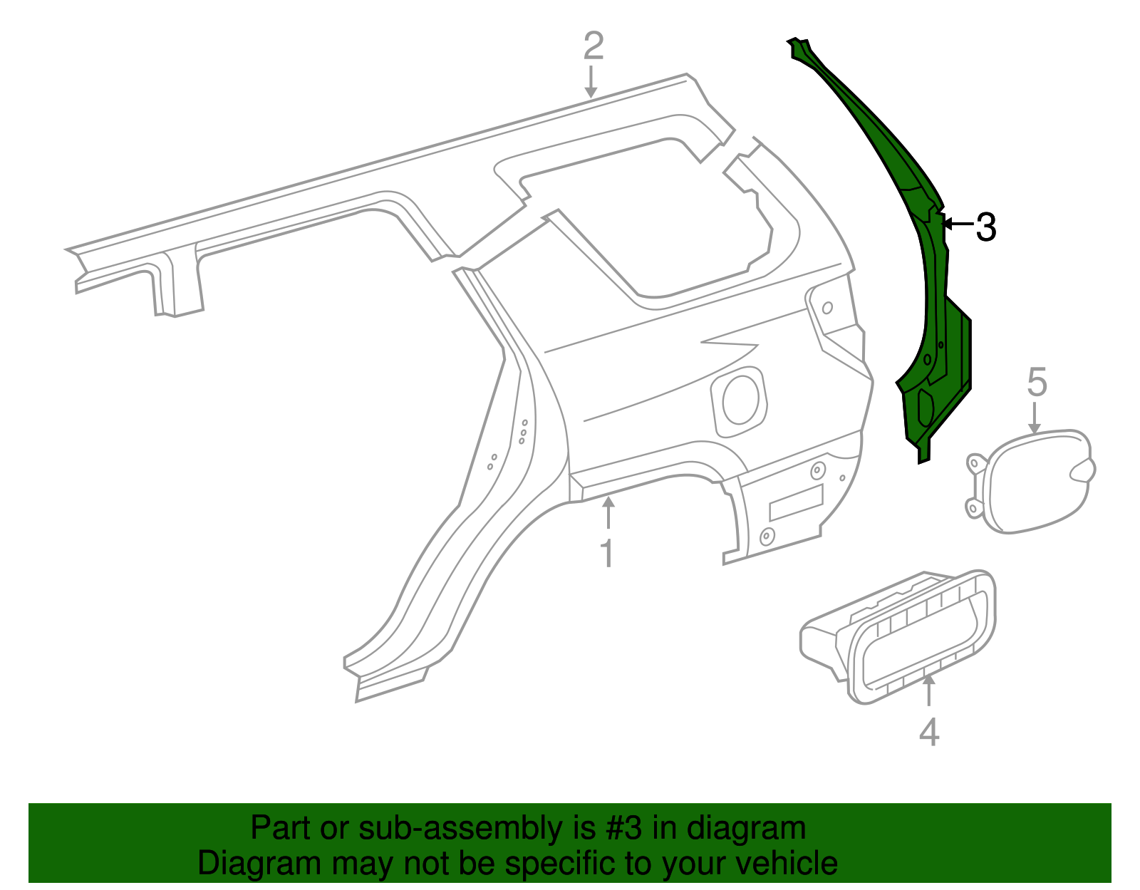 2010-2024 Toyota 4Runner Rear Pillar 61602-35240 | Toyota Parts Express