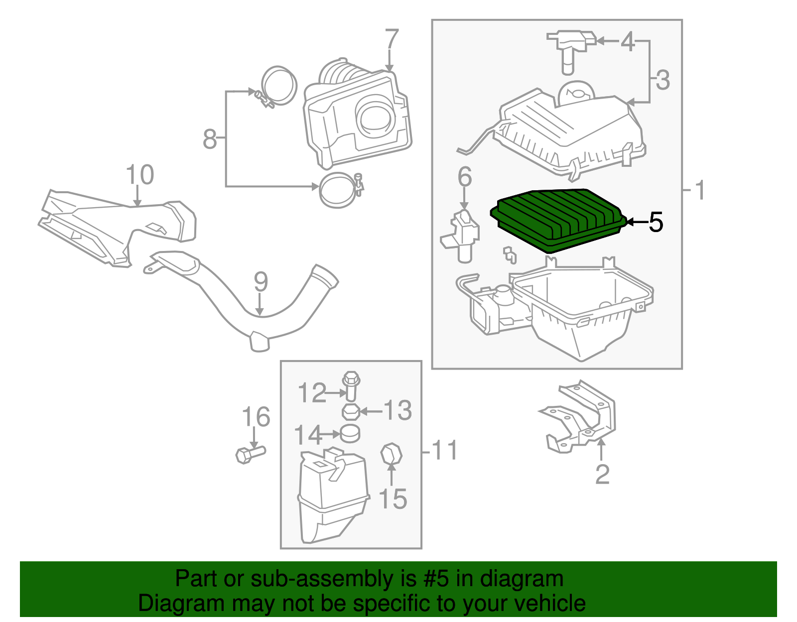 2005-2016 Toyota Genuine Toyota Engine Air Filter 17801-YZZ06 ...