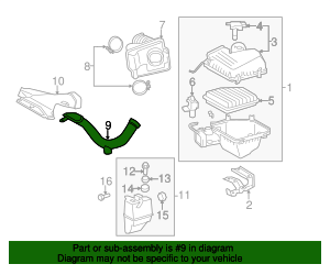 2005-2012 Toyota Avalon Air Duct 17751-AD010 | Toyota Parts Center