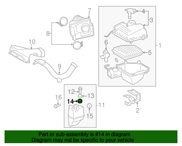 2002-2015 Toyota Lower Resonator Grommet 90480-17013 | Toyota Parts Center