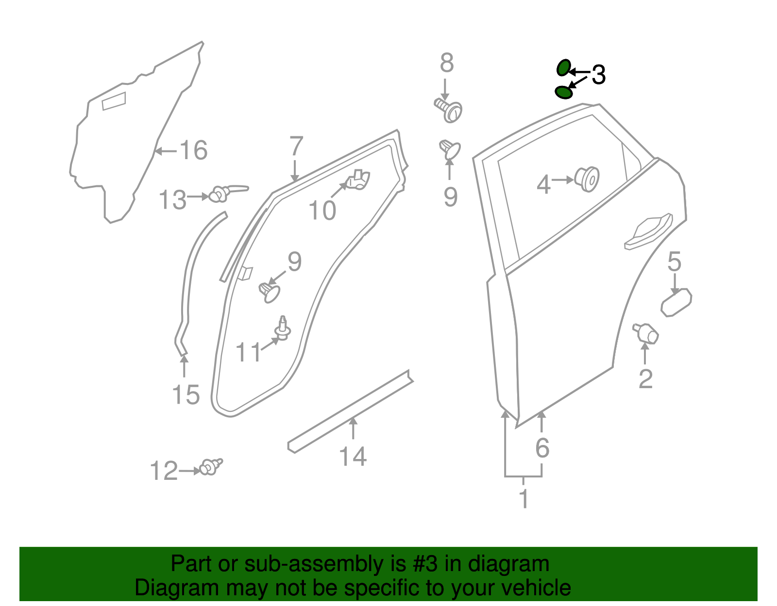 64891-W5000 - Door Shell Hole Cover 1996-2020 Infiniti | Infiniti ...