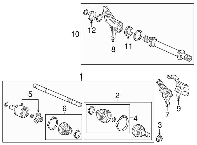 44512-SZA-A00 - Base, Half Shaft Bearing Support 2014-2015 Acura MDX ...