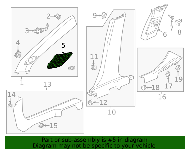2019-2023 Cadillac XT4 Black Windshield Driver Side Garnish Molding ...