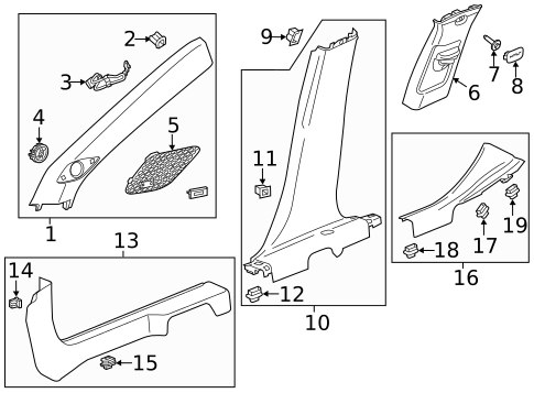 Interior Trim - Pillars for 2024 Cadillac XT4 | GMPartsDirect.com