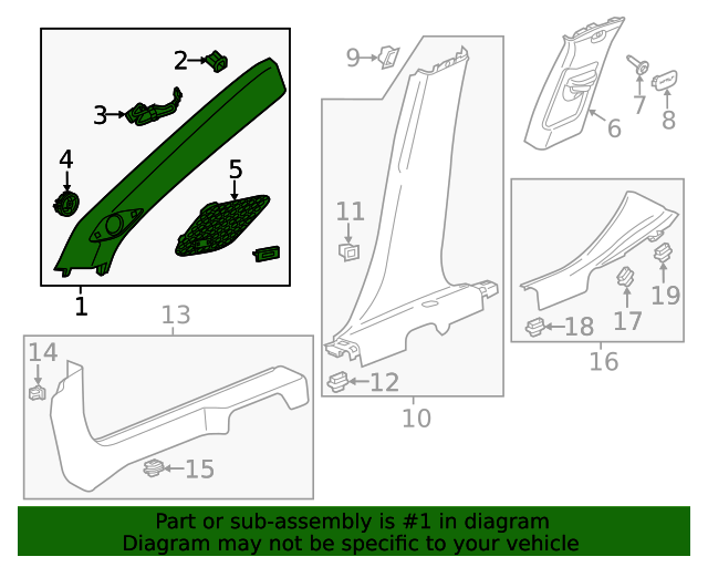 2019-2022 Cadillac XT4 Windshield Pillar Trim 84568752 | GMPartsDirect.com