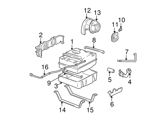 1997-2000 GM Fuel Tank Filler Pipe 15763772 | TascaParts.com