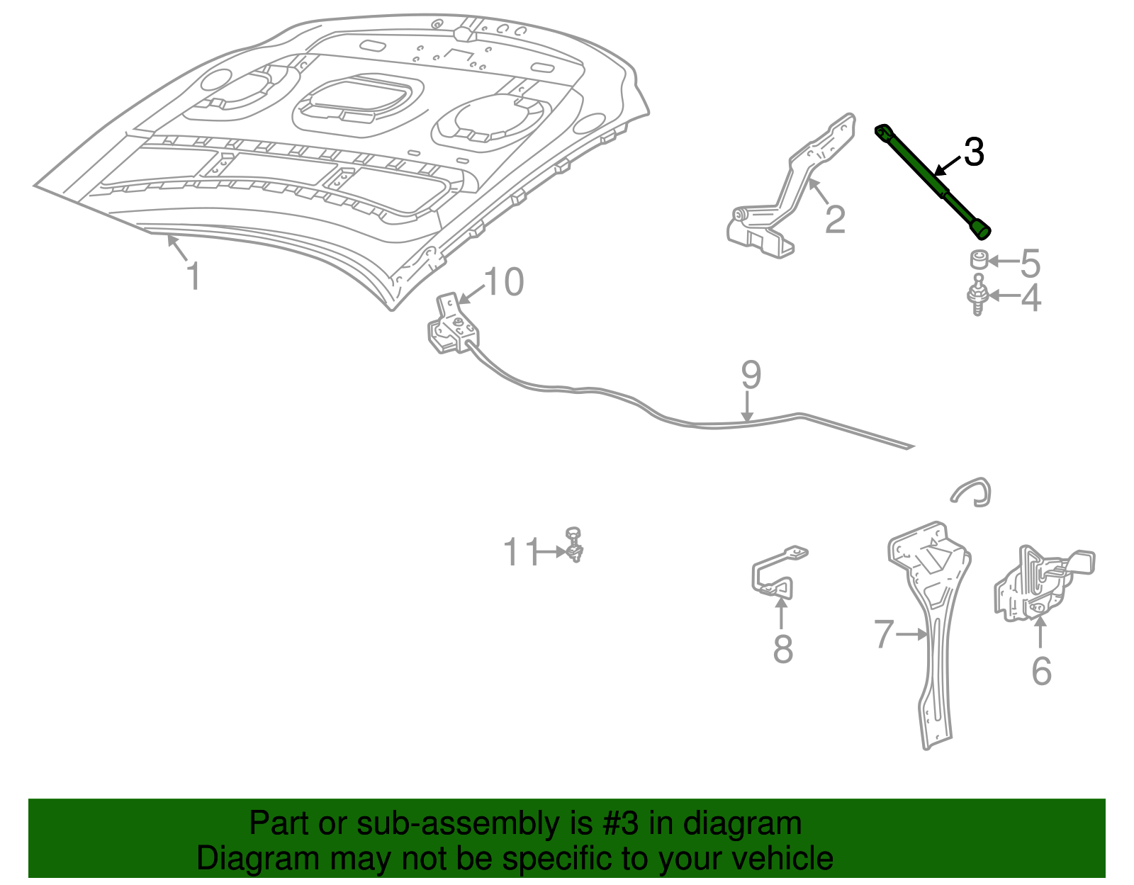 1995-2004 Ford Lift Cylinder F65Z-16C826-AA | Ford OEM Parts Outlet