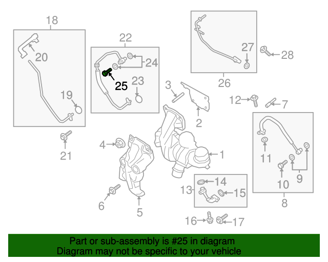 W718721-S900 - Turbocharger Coolant Line Bolt 2016-2020 Ford | Ford OEM ...