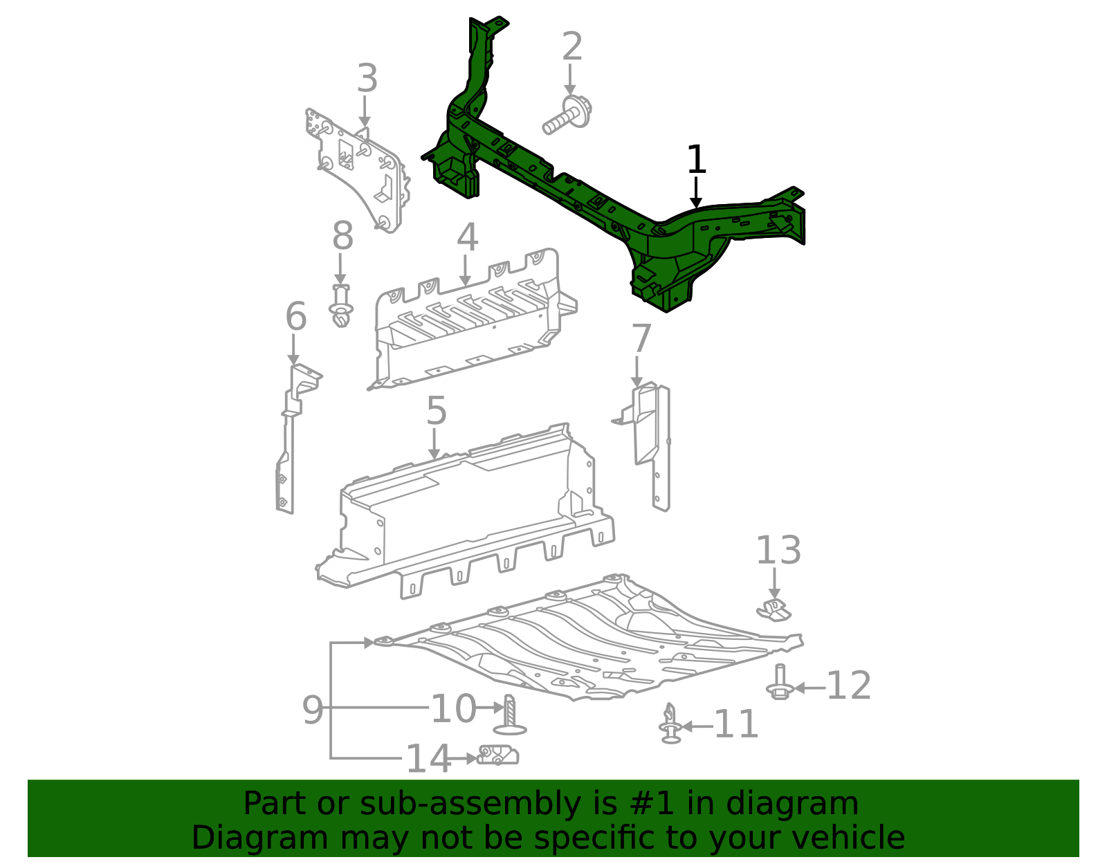 2021-2024 Ford Mustang Mach-E Radiator Support LJ9Z-16138-D | Ford OEM ...