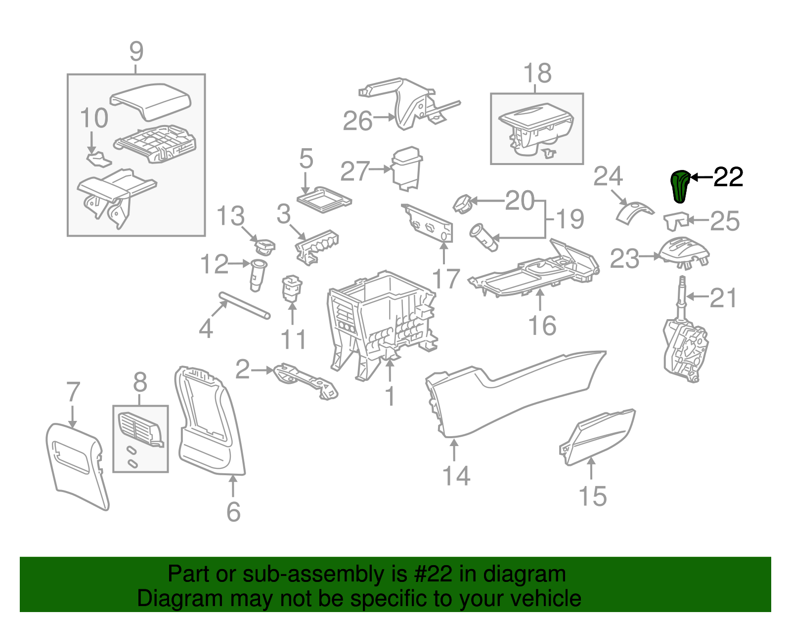 54130-TA5-A71ZB - Shift Knob 2013-2015 Honda Crosstour | Honda Parts Online