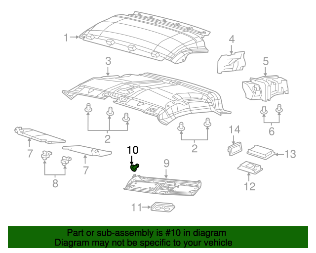 2015-2020 Ram ProMaster City Overhead Console Clip 68162844AA ...