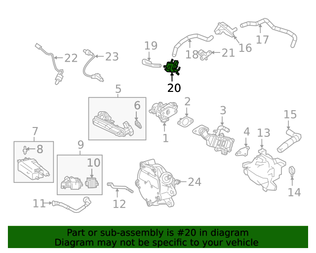 2019-2024 Toyota Vacuum Valve 25860-24040 | Toyota Parts Delivered