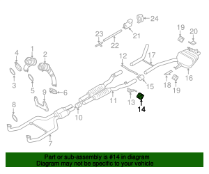 18207585359 - 2009-2019 BMW Center Muffler Rubber Mount (18-20-7-585 ...