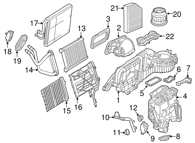 205-830-99-04 - A/C Evaporator Core 2016-2023 Mercedes-Benz ...