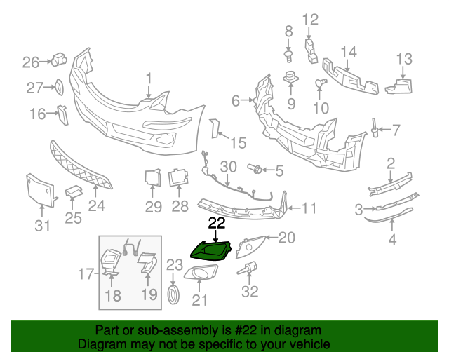 251-885-20-23 - Fog Light Trim 2006-2010 Mercedes-Benz ...