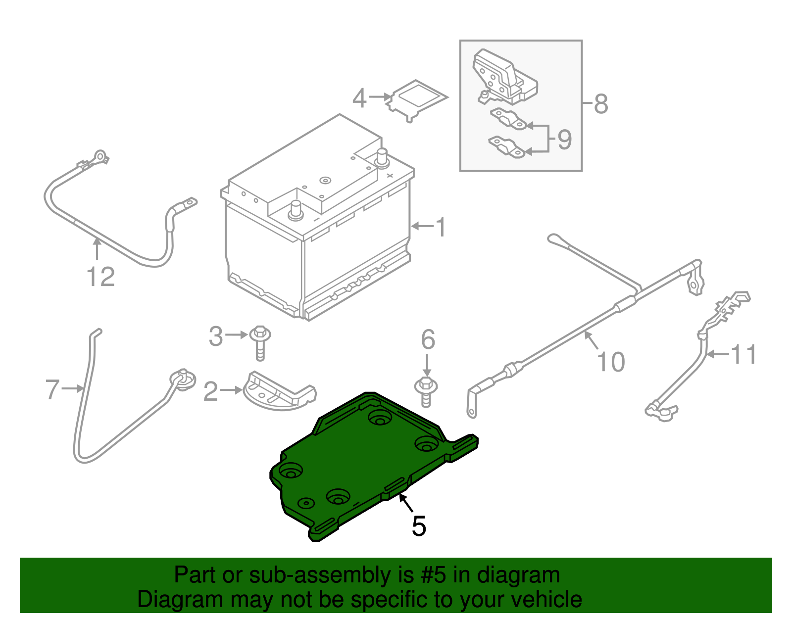 5C0-915-331 - High-Quality Battery Tray for 2013-2016 Volkswagen Jetta ...