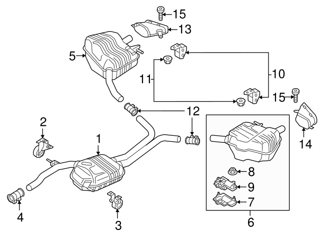 4G0-253-609-CJ - Rear Muffler 2016-2018 Audi | Audi OEM Parts